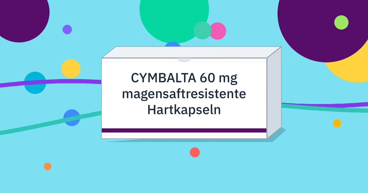 Symbolbild: Packung mit der Aufschrift CYMBALTA 60 mg magensaftresistente Hartkapseln (PZN 01852857) – Verfügbarkeit und Bezug in Apotheken in Frankfurt am Main