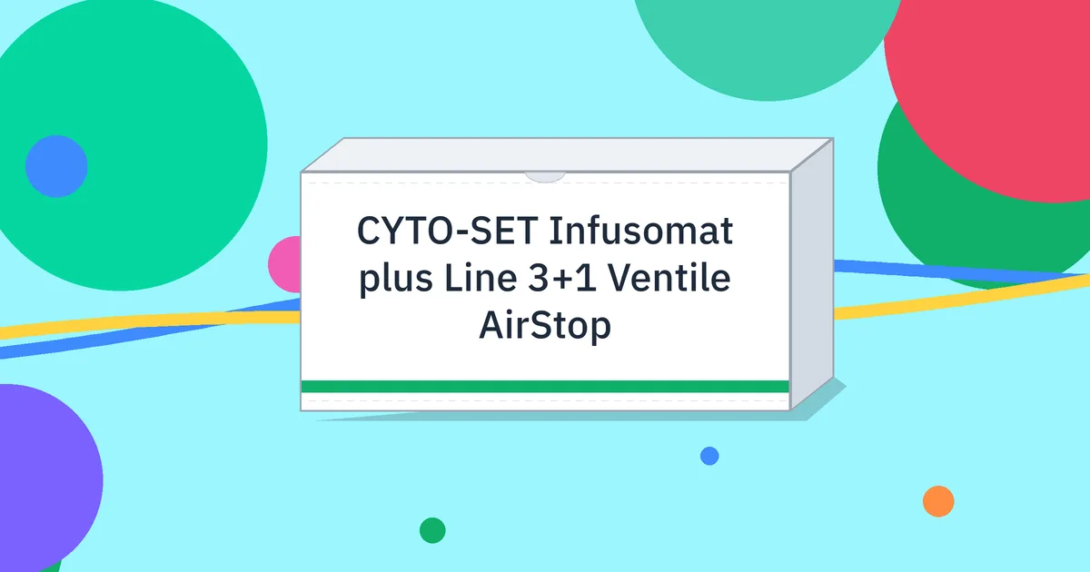 Symbolbild: Packung mit der Aufschrift CYTO-SET Infusomat plus Line 3+1 Ventile AirStop (PZN 11556605) – Verfügbarkeit und Bezug in Apotheken in Frankfurt am Main
