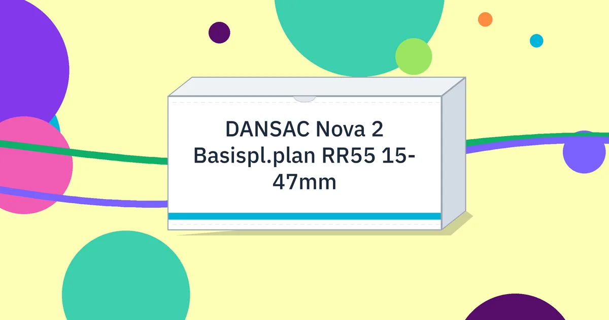 Symbolbild: Packung mit der Aufschrift DANSAC Nova 2 Basispl.plan RR55 15-47mm (PZN 01438810) – Verfügbarkeit und Bezug in Apotheken in Frankfurt am Main