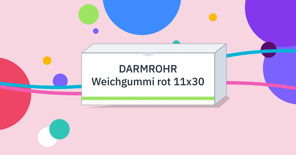 Symbolbild: Packung mit der Aufschrift DARMROHR Weichgummi rot 11x30 (PZN 01726147) – Verfügbarkeit und Bezug in Apotheken in Frankfurt am Main