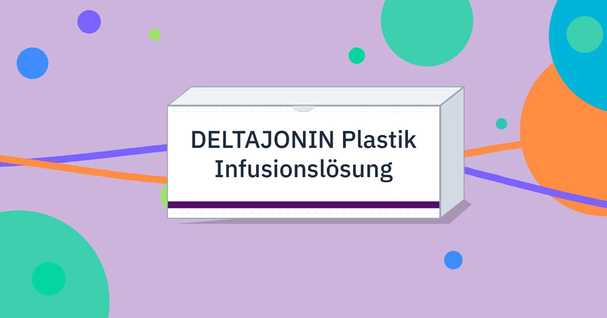 Symbolbild: Packung mit der Aufschrift DELTAJONIN Plastik Infusionslösung (PZN 04211716) – Verfügbarkeit und Bezug in Apotheken in Frankfurt am Main