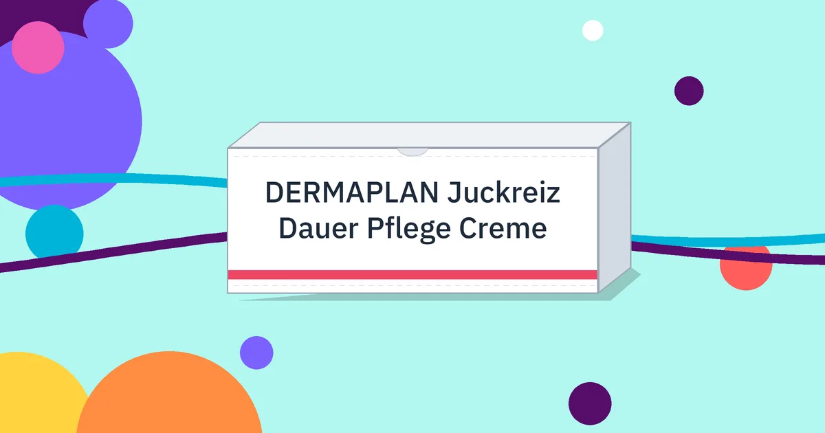 Symbolbild: Packung mit der Aufschrift DERMAPLAN Juckreiz Dauer Pflege Creme (PZN 01474214) – Verfügbarkeit und Bezug in Apotheken in Frankfurt am Main