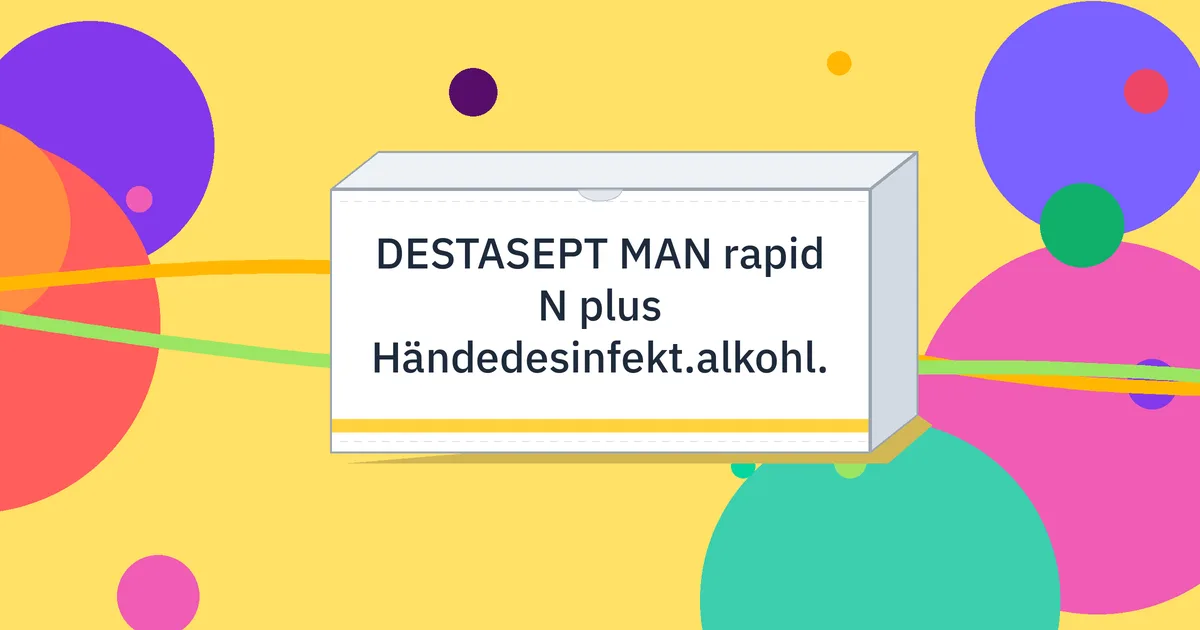Symbolbild: Packung mit der Aufschrift DESTASEPT MAN rapid N plus Händedesinfekt.alkohl. (PZN 20012011) – Verfügbarkeit und Bezug in Apotheken in Frankfurt am Main