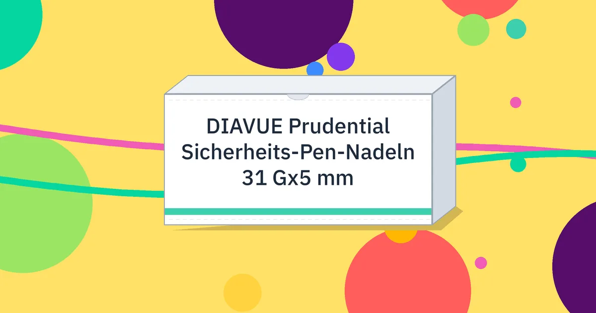 Symbolbild: Packung mit der Aufschrift DIAVUE Prudential Sicherheits-Pen-Nadeln 31 Gx5 mm (PZN 09482532) – Verfügbarkeit und Bezug in Apotheken in Frankfurt am Main