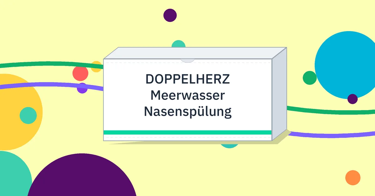 Symbolbild: Packung mit der Aufschrift DOPPELHERZ Meerwasser Nasenspülung (PZN 19749887) – Verfügbarkeit und Bezug in Apotheken in Frankfurt am Main