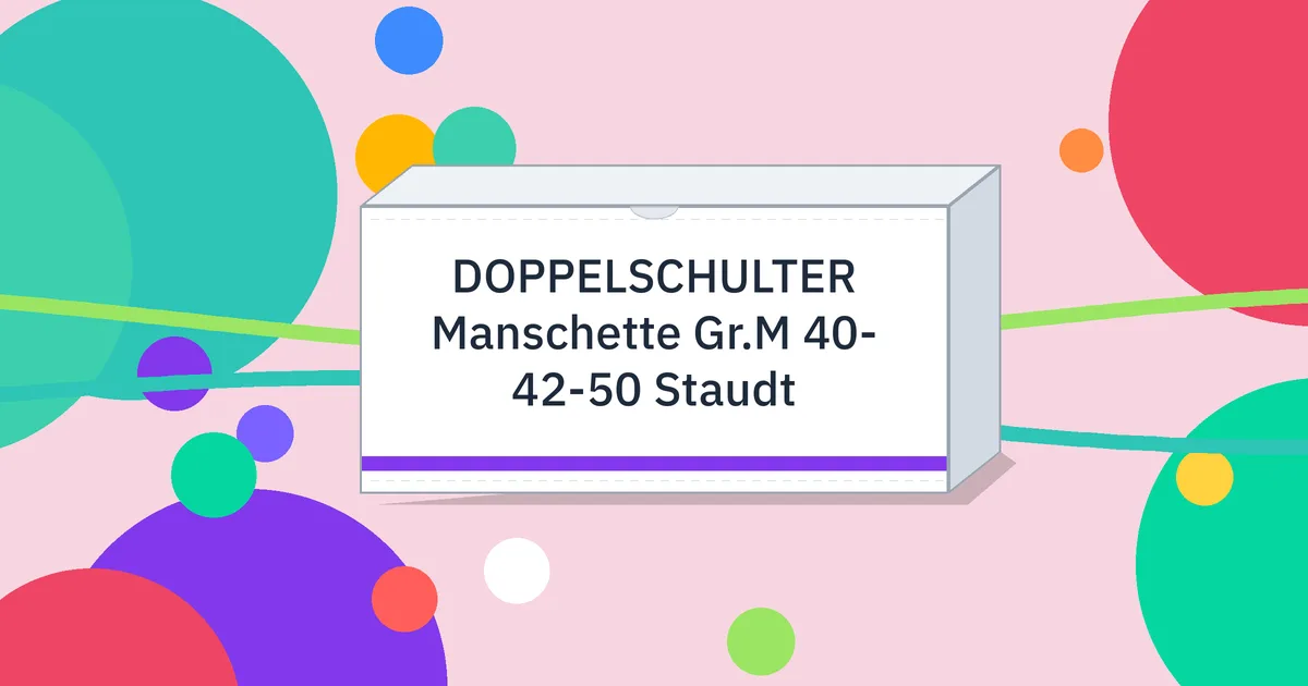 Symbolbild: Packung mit der Aufschrift DOPPELSCHULTER Manschette Gr.M 40-42-50 Staudt (PZN 11152664) – Verfügbarkeit und Bezug in Apotheken in Frankfurt am Main