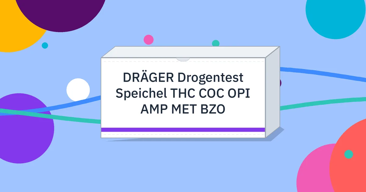 Symbolbild: Packung mit der Aufschrift DRÄGER Drogentest Speichel THC COC OPI AMP MET BZO (PZN 18772039) – Verfügbarkeit und Bezug in Apotheken in Frankfurt am Main