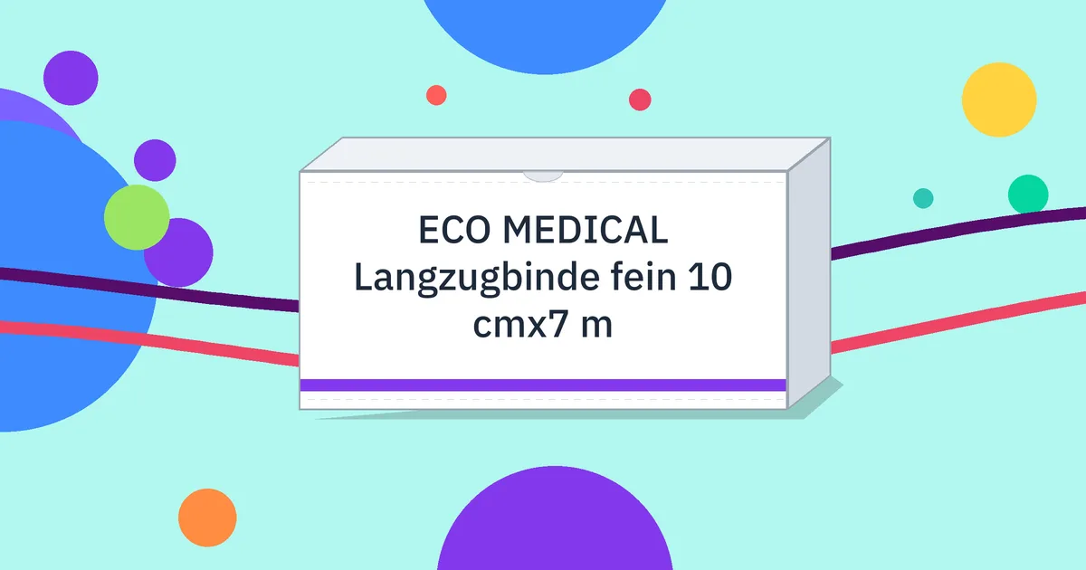 Symbolbild: Packung mit der Aufschrift ECO MEDICAL Langzugbinde fein 10 cmx7 m (PZN 11143180) – Verfügbarkeit und Bezug in Apotheken in Frankfurt am Main