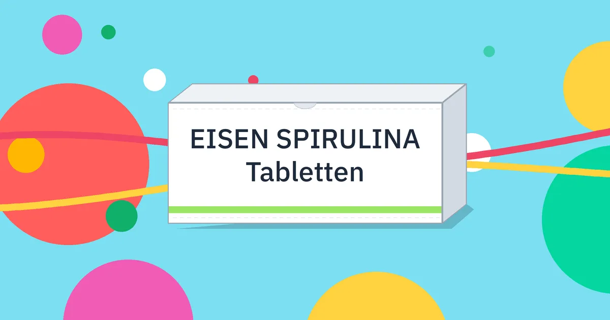 Symbolbild: Packung mit der Aufschrift EISEN SPIRULINA Tabletten (PZN 16354421) – Verfügbarkeit und Bezug in Apotheken in Frankfurt am Main