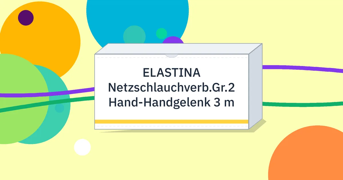 Symbolbild: Packung mit der Aufschrift ELASTINA Netzschlauchverb.Gr.2 Hand-Handgelenk 3 m (PZN 14294287) – Verfügbarkeit und Bezug in Apotheken in Frankfurt am Main