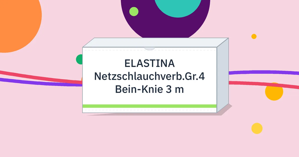 Symbolbild: Packung mit der Aufschrift ELASTINA Netzschlauchverb.Gr.4 Bein-Knie 3 m (PZN 20128297) – Verfügbarkeit und Bezug in Apotheken in Frankfurt am Main