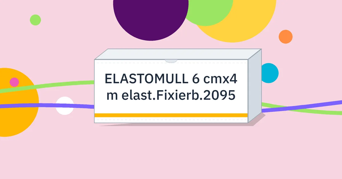 Symbolbild: Packung mit der Aufschrift ELASTOMULL 6 cmx4 m elast.Fixierb.2095 (PZN 01698534) – Verfügbarkeit und Bezug in Apotheken in Frankfurt am Main
