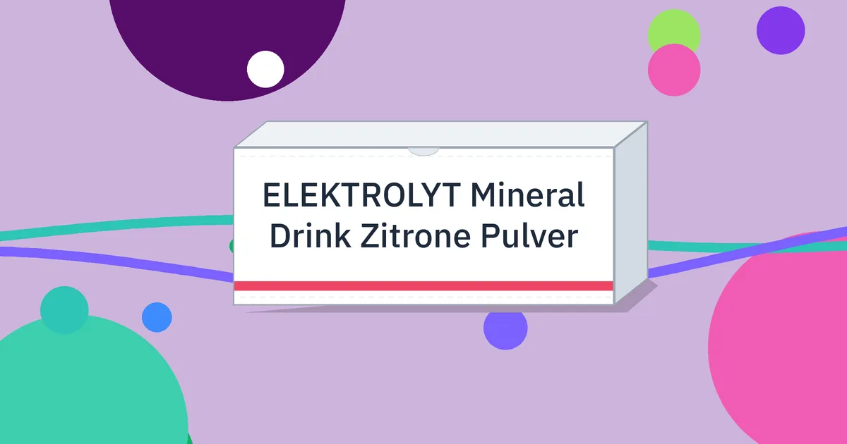Symbolbild: Packung mit der Aufschrift ELEKTROLYT Mineral Drink Zitrone Pulver (PZN 16581795) – Verfügbarkeit und Bezug in Apotheken in Frankfurt am Main