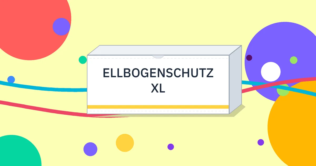 Symbolbild: Packung mit der Aufschrift ELLBOGENSCHUTZ XL (PZN 14262778) – Verfügbarkeit und Bezug in Apotheken in Frankfurt am Main