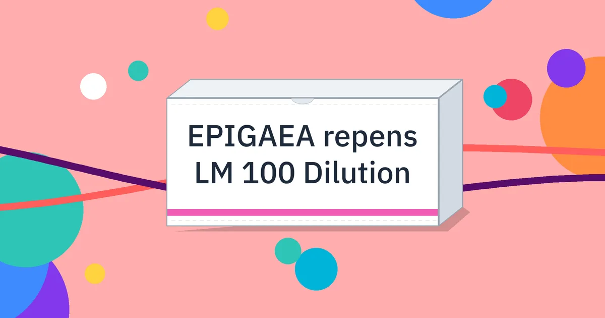 Symbolbild: Packung mit der Aufschrift EPIGAEA repens LM 100 Dilution (PZN 13471913) – Verfügbarkeit und Bezug in Apotheken in Frankfurt am Main