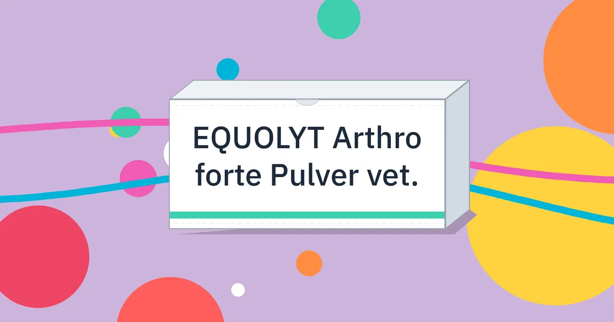 Symbolbild: Packung mit der Aufschrift EQUOLYT Arthro forte Pulver vet. (PZN 00503698) – Verfügbarkeit und Bezug in Apotheken in Frankfurt am Main
