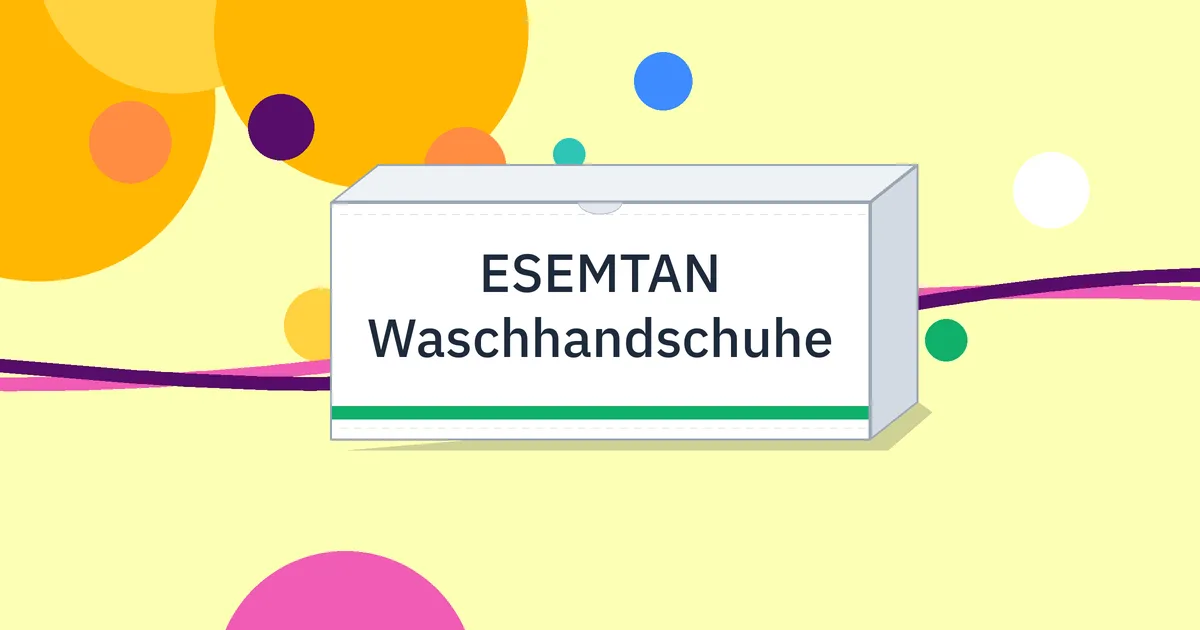 Symbolbild: Packung mit der Aufschrift ESEMTAN Waschhandschuhe (PZN 10131364) – Verfügbarkeit und Bezug in Apotheken in Frankfurt am Main