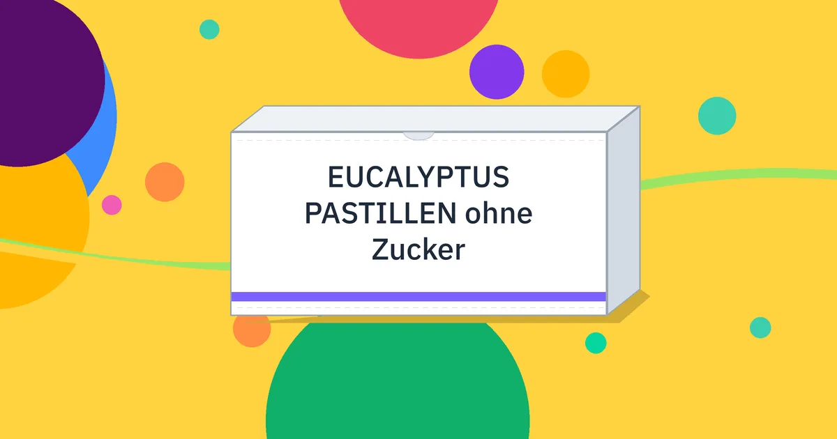 Symbolbild: Packung mit der Aufschrift EUCALYPTUS PASTILLEN ohne Zucker (PZN 03528049) – Verfügbarkeit und Bezug in Apotheken in Frankfurt am Main