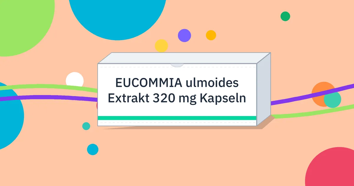 Symbolbild: Packung mit der Aufschrift EUCOMMIA ulmoides Extrakt 320 mg Kapseln (PZN 19641925) – Verfügbarkeit und Bezug in Apotheken in Frankfurt am Main