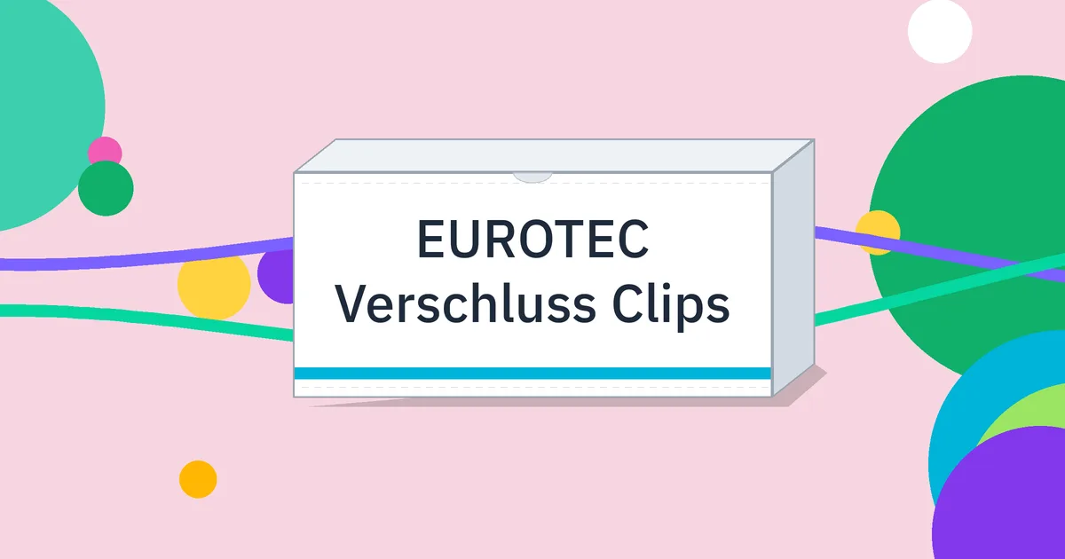Symbolbild: Packung mit der Aufschrift EUROTEC Verschluss Clips (PZN 03742386) – Verfügbarkeit und Bezug in Apotheken in Frankfurt am Main