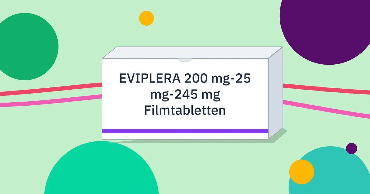 Symbolbild: Packung mit der Aufschrift EVIPLERA 200 mg-25 mg-245 mg Filmtabletten (PZN 10328718) – Verfügbarkeit und Bezug in Apotheken in Frankfurt am Main