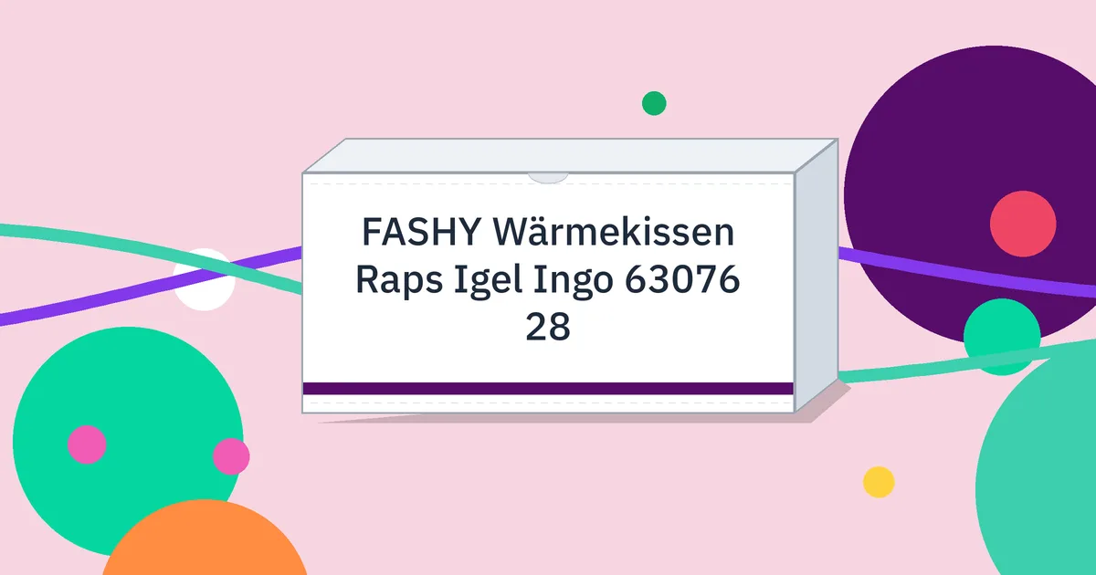 Symbolbild: Packung mit der Aufschrift FASHY Wärmekissen Raps Igel Ingo 63076 28 (PZN 19136618) – Verfügbarkeit und Bezug in Apotheken in Frankfurt am Main