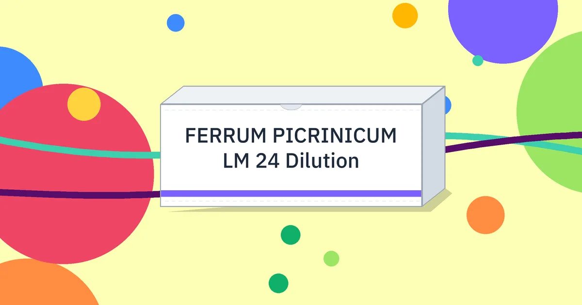 Symbolbild: Packung mit der Aufschrift FERRUM PICRINICUM LM 24 Dilution (PZN 12852702) – Verfügbarkeit und Bezug in Apotheken in Frankfurt am Main