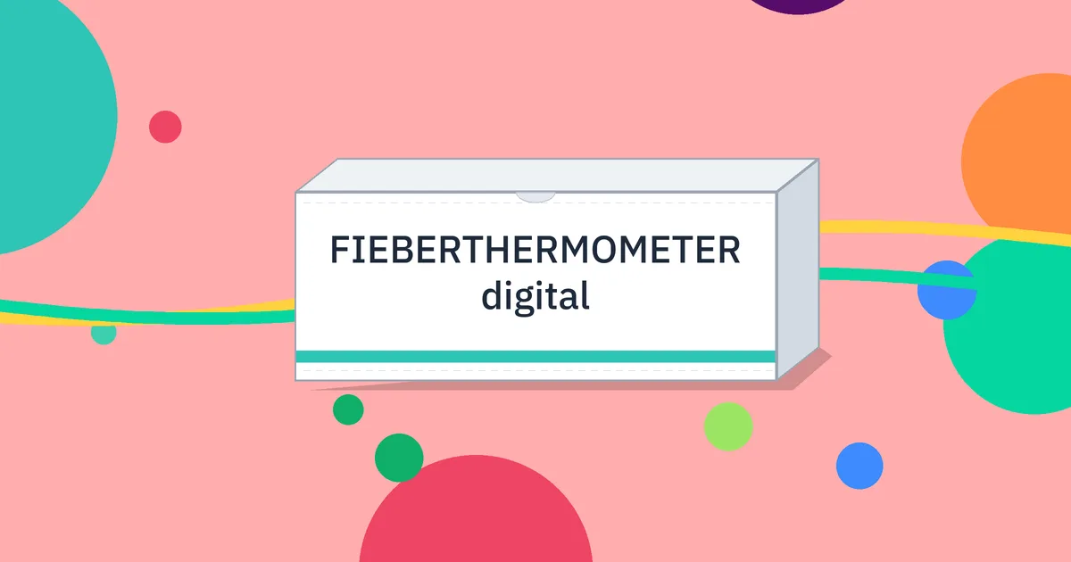Symbolbild: Packung mit der Aufschrift FIEBERTHERMOMETER digital (PZN 15249490) – Verfügbarkeit und Bezug in Apotheken in Frankfurt am Main