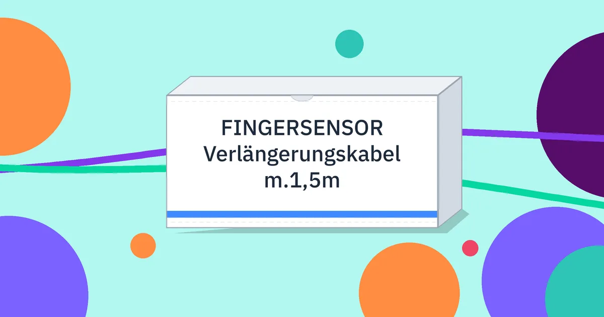 Symbolbild: Packung mit der Aufschrift FINGERSENSOR Verlängerungskabel m.1,5m (PZN 06578852) – Verfügbarkeit und Bezug in Apotheken in Frankfurt am Main