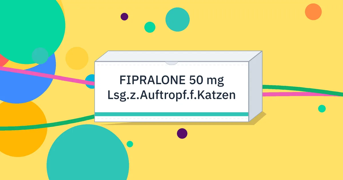 Symbolbild: Packung mit der Aufschrift FIPRALONE 50 mg Lsg.z.Auftropf.f.Katzen (PZN 11360782) – Verfügbarkeit und Bezug in Apotheken in Frankfurt am Main