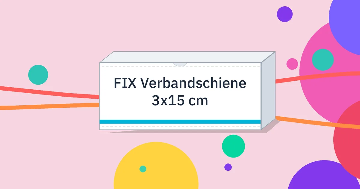 Symbolbild: Packung mit der Aufschrift FIX Verbandschiene 3x15 cm (PZN 06982033) – Verfügbarkeit und Bezug in Apotheken in Frankfurt am Main