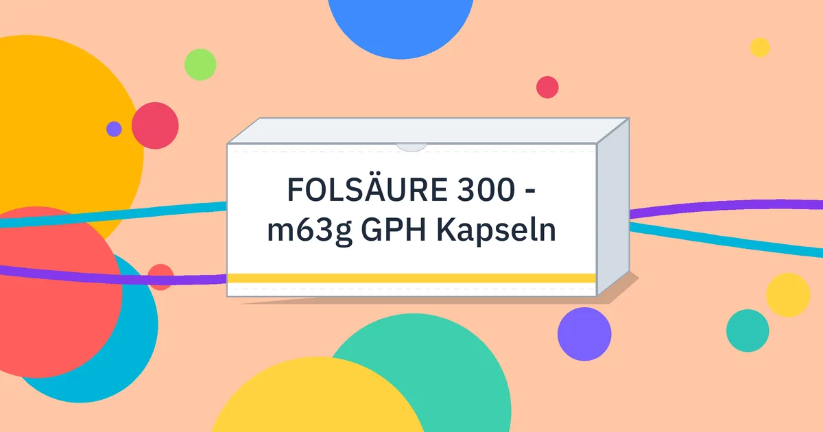 Symbolbild: Packung mit der Aufschrift FOLSÄURE 300 -m63g GPH Kapseln (PZN 09721853) – Verfügbarkeit und Bezug in Apotheken in Frankfurt am Main