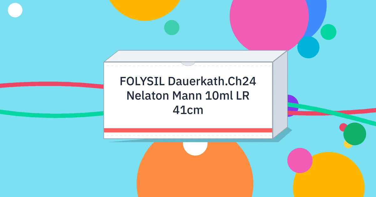 Symbolbild: Packung mit der Aufschrift FOLYSIL Dauerkath.Ch24 Nelaton Mann 10ml LR 41cm (PZN 17999278) – Verfügbarkeit und Bezug in Apotheken in Frankfurt am Main