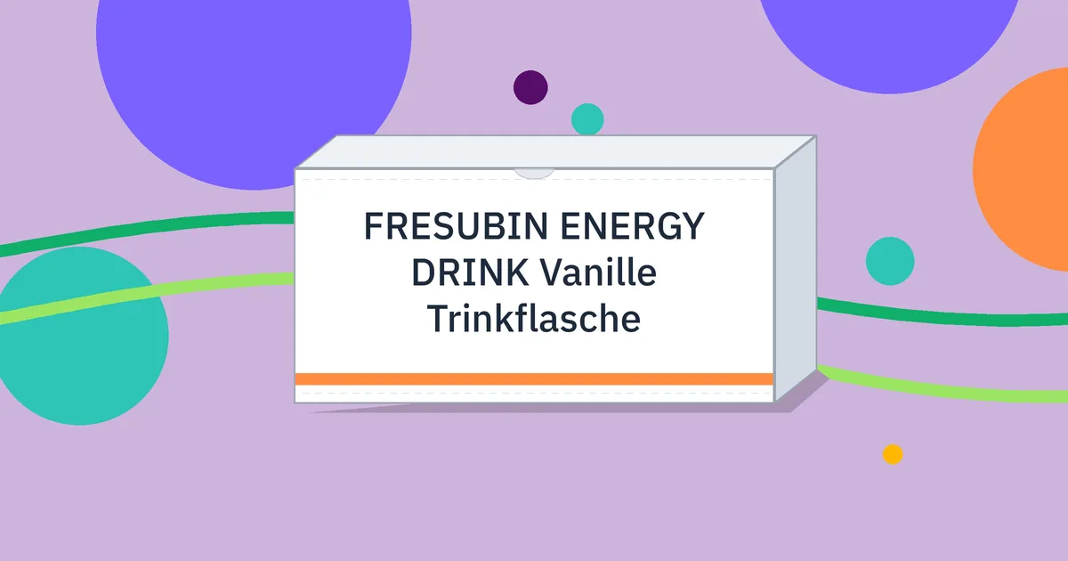 Symbolbild: Packung mit der Aufschrift FRESUBIN ENERGY DRINK Vanille Trinkflasche (PZN 19283182) – Verfügbarkeit und Bezug in Apotheken in Frankfurt am Main