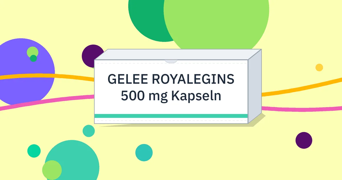 Symbolbild: Packung mit der Aufschrift GELEE ROYALEGINS 500 mg Kapseln (PZN 09463440) – Verfügbarkeit und Bezug in Apotheken in Frankfurt am Main