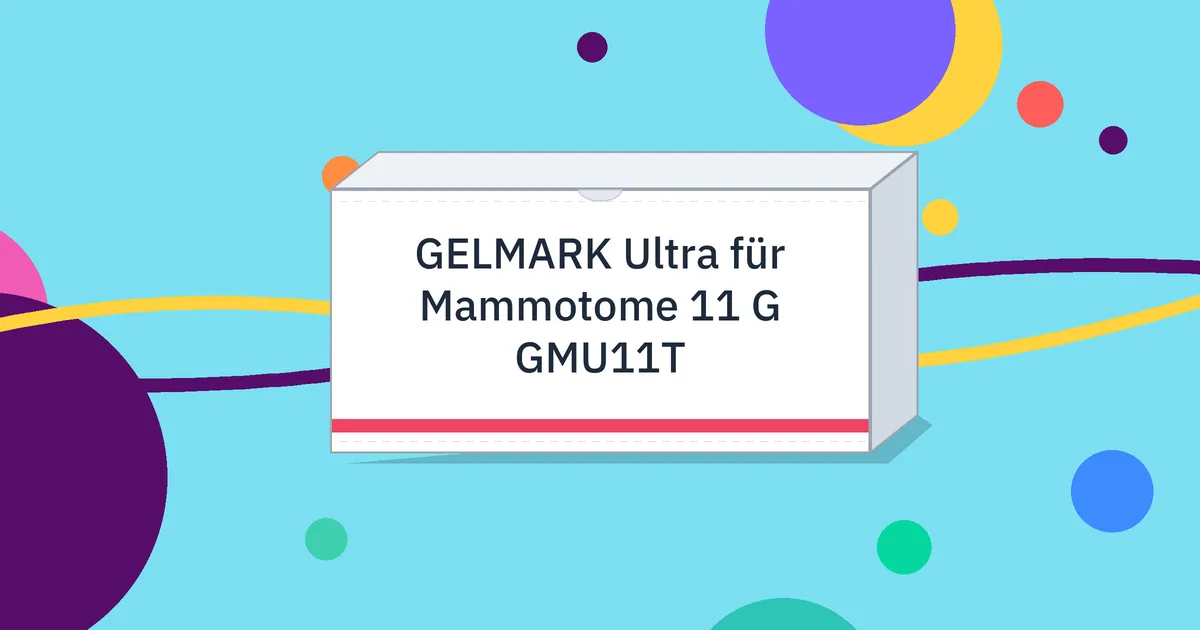 Symbolbild: Packung mit der Aufschrift GELMARK Ultra für Mammotome 11 G GMU11T (PZN 03561779) – Verfügbarkeit und Bezug in Apotheken in Frankfurt am Main