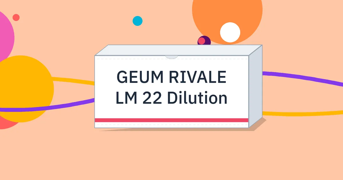 Symbolbild: Packung mit der Aufschrift GEUM RIVALE LM 22 Dilution (PZN 13542932) – Verfügbarkeit und Bezug in Apotheken in Frankfurt am Main