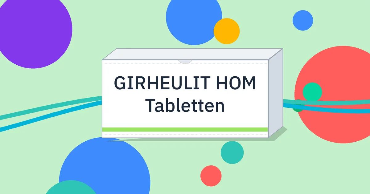 Symbolbild: Packung mit der Aufschrift GIRHEULIT HOM Tabletten (PZN 05553790) – Verfügbarkeit und Bezug in Apotheken in Frankfurt am Main