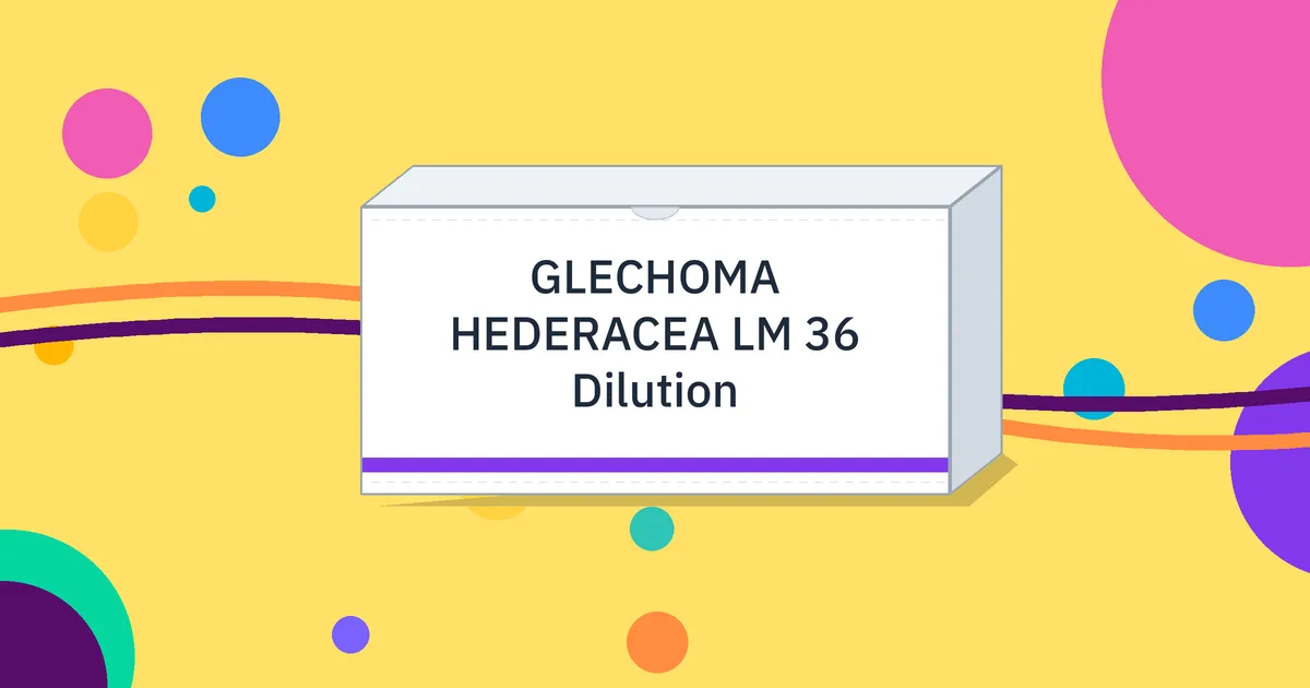 Symbolbild: Packung mit der Aufschrift GLECHOMA HEDERACEA LM 36 Dilution (PZN 13543506) – Verfügbarkeit und Bezug in Apotheken in Frankfurt am Main