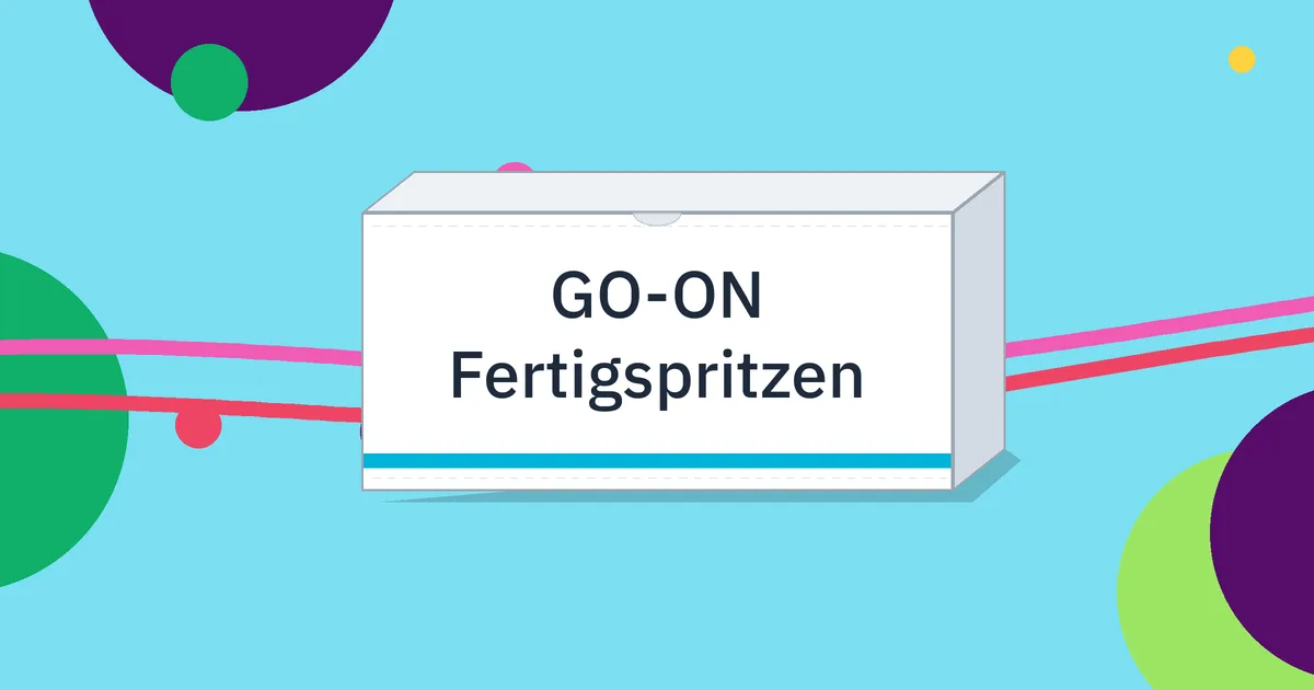 Symbolbild: Packung mit der Aufschrift GO-ON Fertigspritzen (PZN 06121466) – Verfügbarkeit und Bezug in Apotheken in Frankfurt am Main