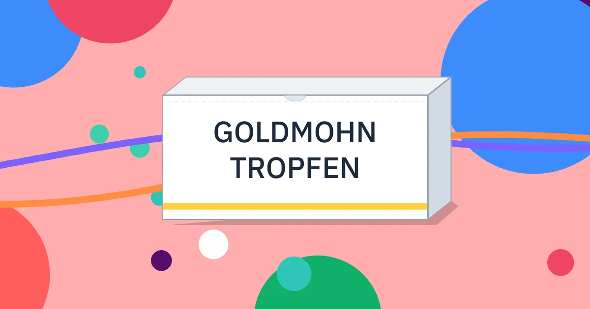Symbolbild: Packung mit der Aufschrift GOLDMOHN TROPFEN (PZN 14311235) – Verfügbarkeit und Bezug in Apotheken in Frankfurt am Main