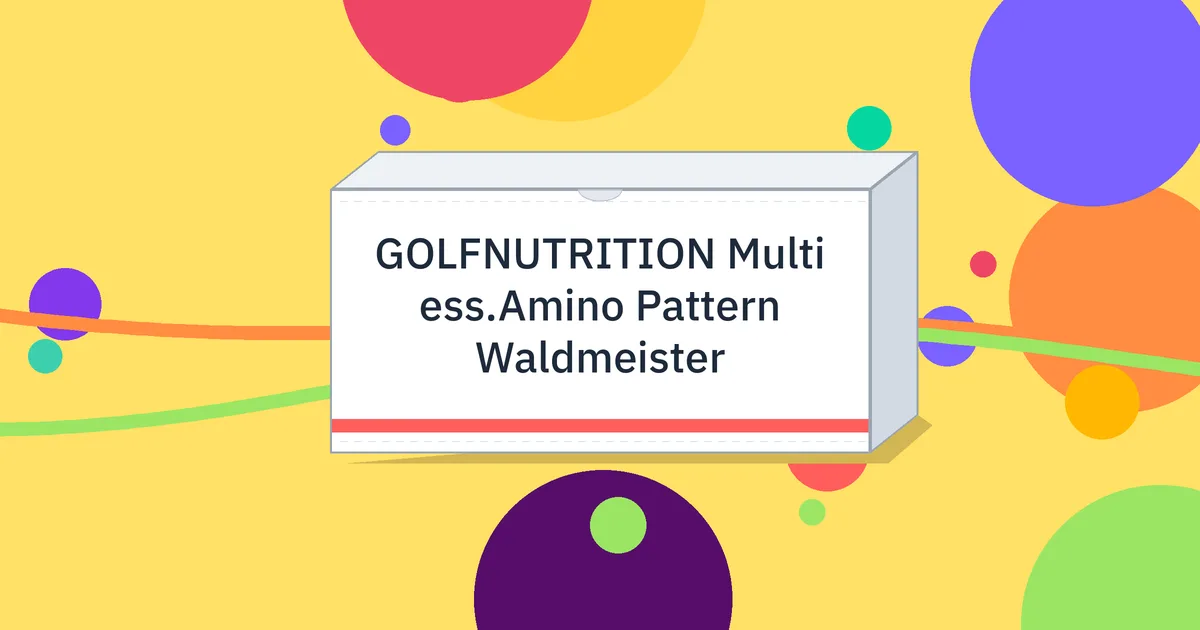 Symbolbild: Packung mit der Aufschrift GOLFNUTRITION Multi ess.Amino Pattern Waldmeister (PZN 17631555) – Verfügbarkeit und Bezug in Apotheken in Frankfurt am Main