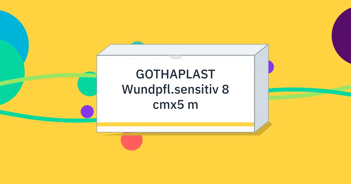 Symbolbild: Packung mit der Aufschrift GOTHAPLAST Wundpfl.sensitiv 8 cmx5 m (PZN 04951235) – Verfügbarkeit und Bezug in Apotheken in Frankfurt am Main