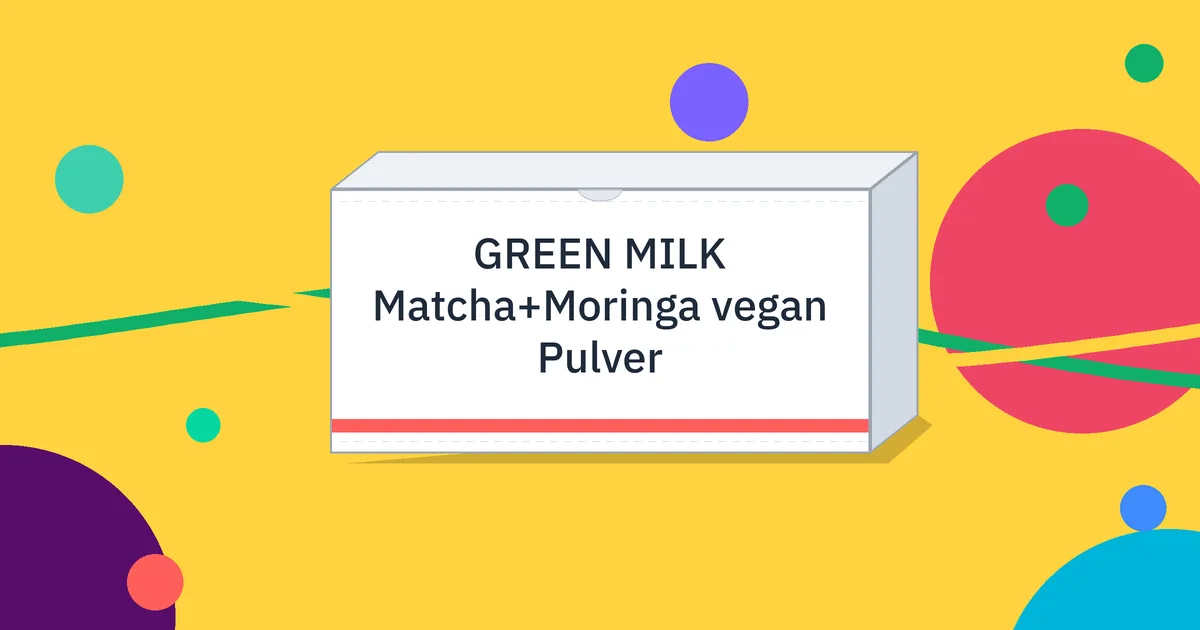 Symbolbild: Packung mit der Aufschrift GREEN MILK Matcha+Moringa vegan Pulver (PZN 17154196) – Verfügbarkeit und Bezug in Apotheken in Frankfurt am Main