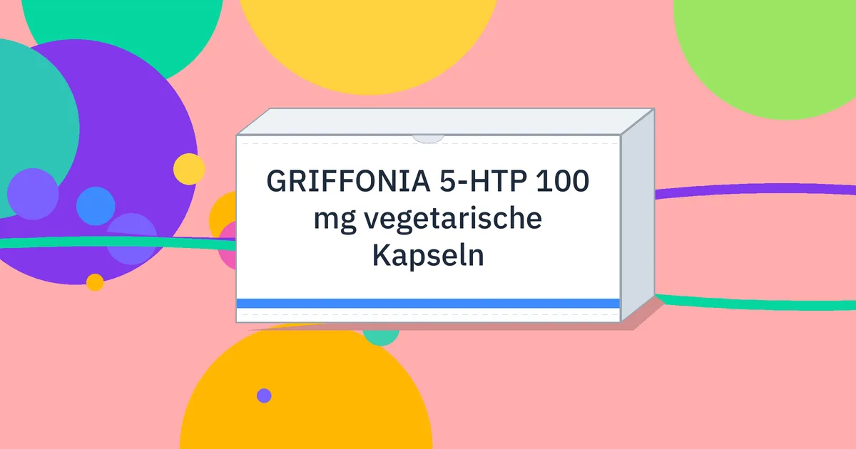 Symbolbild: Packung mit der Aufschrift GRIFFONIA 5-HTP 100 mg vegetarische Kapseln (PZN 07629971) – Verfügbarkeit und Bezug in Apotheken in Frankfurt am Main