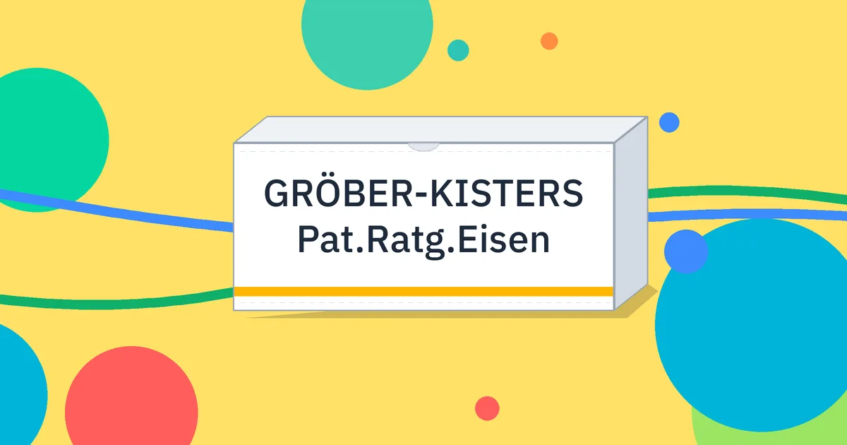 Symbolbild: Packung mit der Aufschrift GRÖBER-KISTERS Pat.Ratg.Eisen (PZN 13826753) – Verfügbarkeit und Bezug in Apotheken in Frankfurt am Main