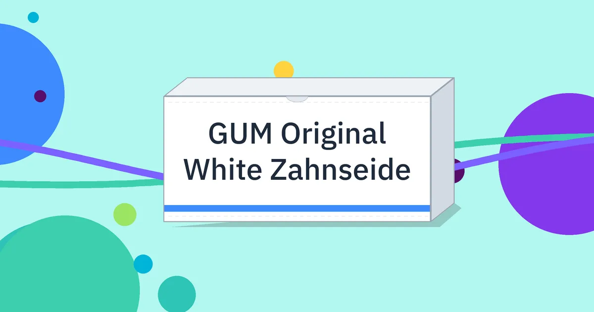 Symbolbild: Packung mit der Aufschrift GUM Original White Zahnseide (PZN 04953464) – Verfügbarkeit und Bezug in Apotheken in Frankfurt am Main