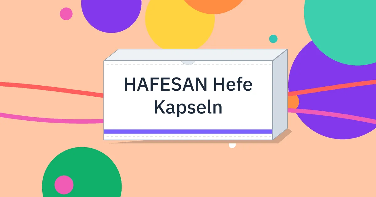 Symbolbild: Packung mit der Aufschrift HAFESAN Hefe Kapseln (PZN 07427322) – Verfügbarkeit und Bezug in Apotheken in Frankfurt am Main