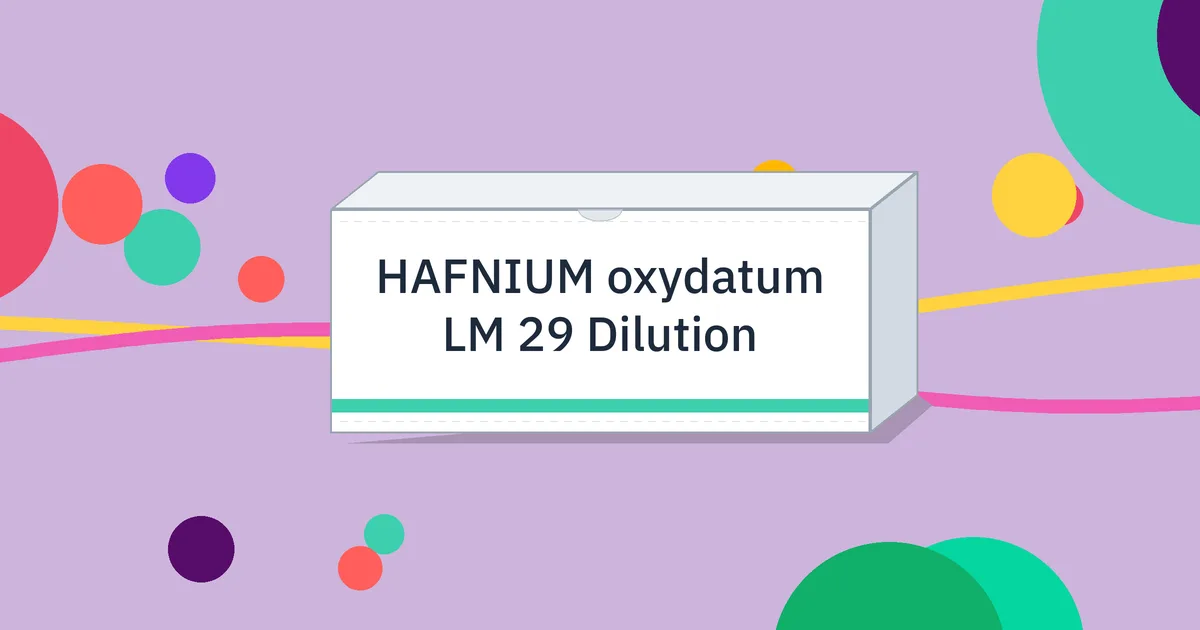 Symbolbild: Packung mit der Aufschrift HAFNIUM oxydatum LM 29 Dilution (PZN 13549957) – Verfügbarkeit und Bezug in Apotheken in Frankfurt am Main