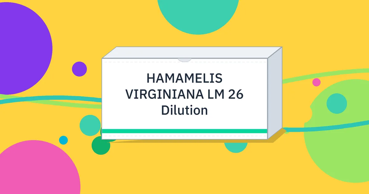 Symbolbild: Packung mit der Aufschrift HAMAMELIS VIRGINIANA LM 26 Dilution (PZN 12884547) – Verfügbarkeit und Bezug in Apotheken in Frankfurt am Main